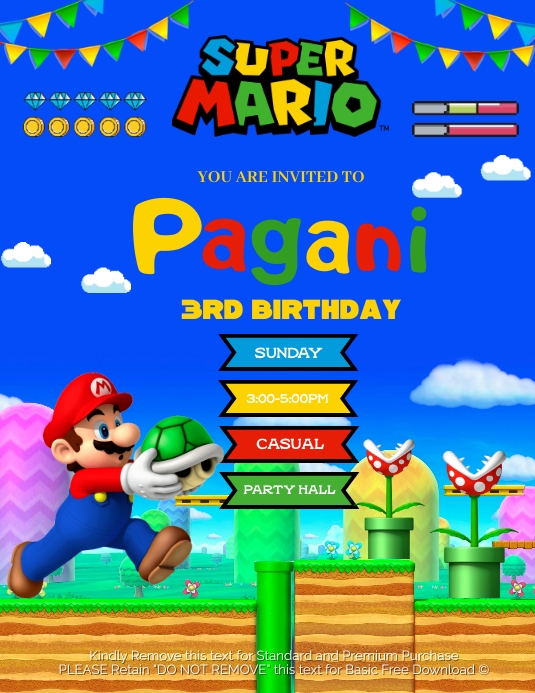 Super Mario Template | PosterMyWall