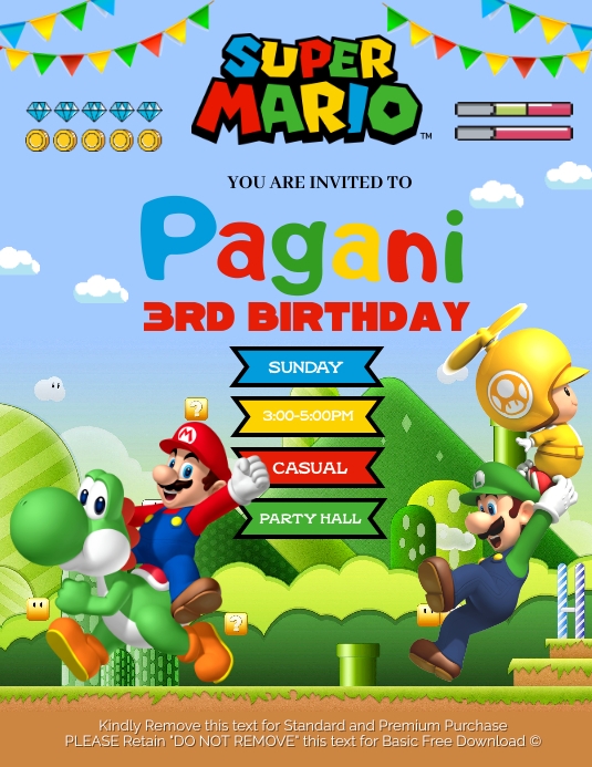Super Mario Template | PosterMyWall