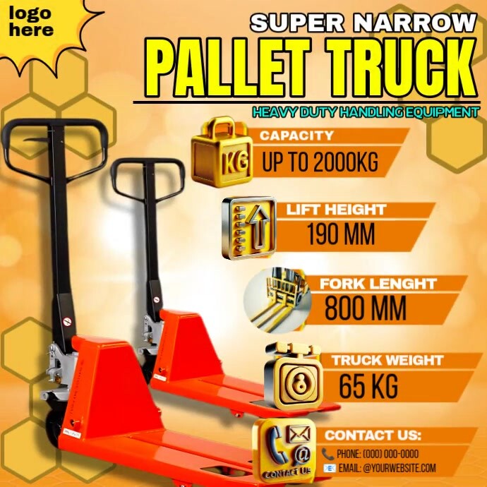 Super Narrow Pallet Truck FLyer Template | PosterMyWall
