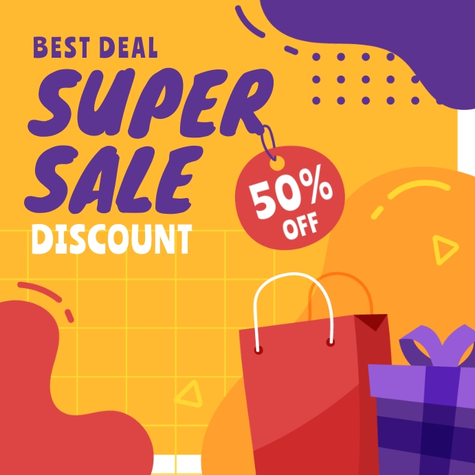 SUPER SALE INSTAGRAM POST Template | PosterMyWall
