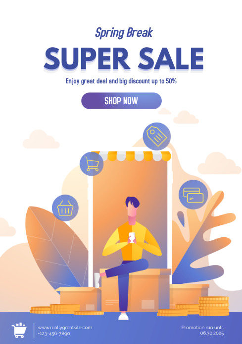 Super Sale Up to 50% Template | PosterMyWall