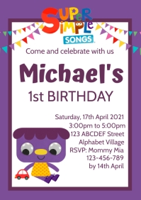 Super Simple Songs Birthday Invitation Template | PosterMyWall