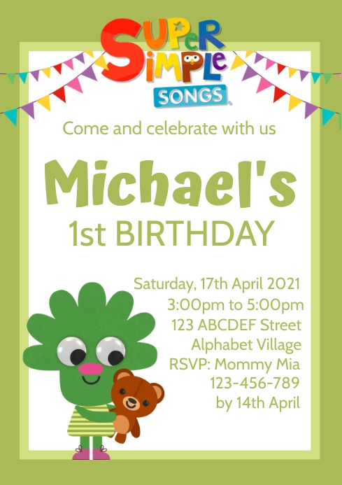 Super Simple Songs Birthday Invitation Template | PosterMyWall