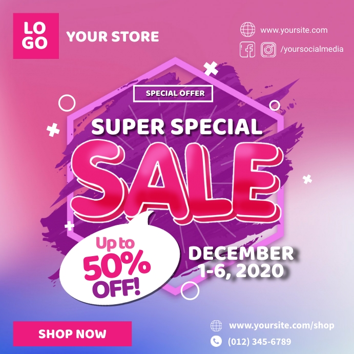 Super Special Sale Social Media Post Template | PosterMyWall