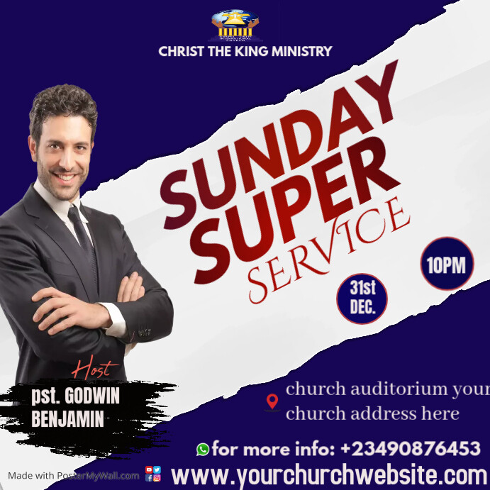 SUPER SUNDAY SERVICE Template | PosterMyWall