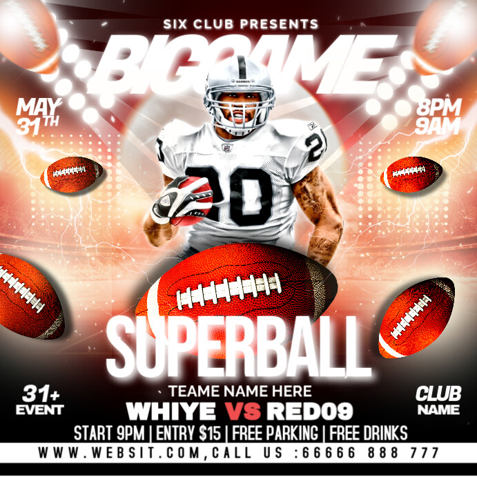 Superball Big Game Instagram Post Template | PosterMyWall