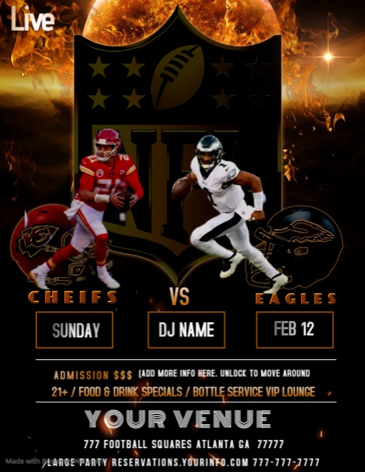 NFL FOOTBALL Template | PosterMyWall