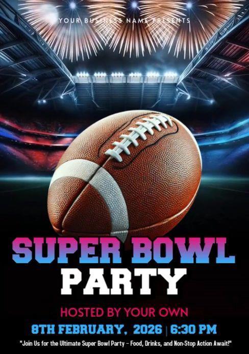 Plantilla de Superbowl watch party invitation card | PosterMyWall
