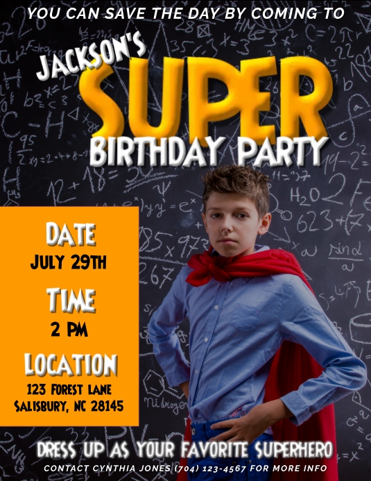Plantilla de Superhero Birthday Party Flyer | PosterMyWall