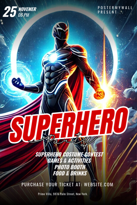 Superhero Part Poster Template | PosterMyWall