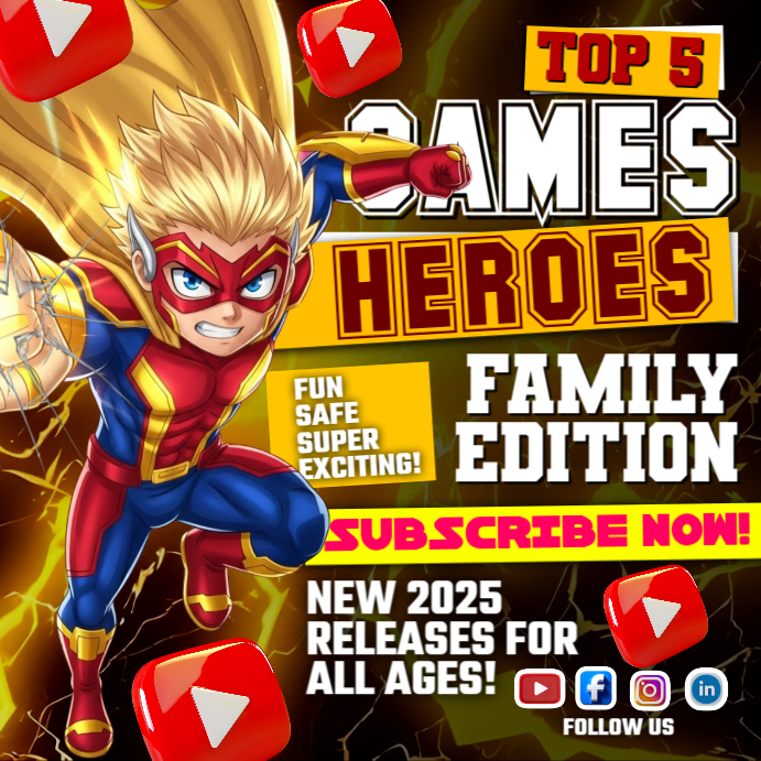 Superheroes in Family Games Template | PosterMyWall