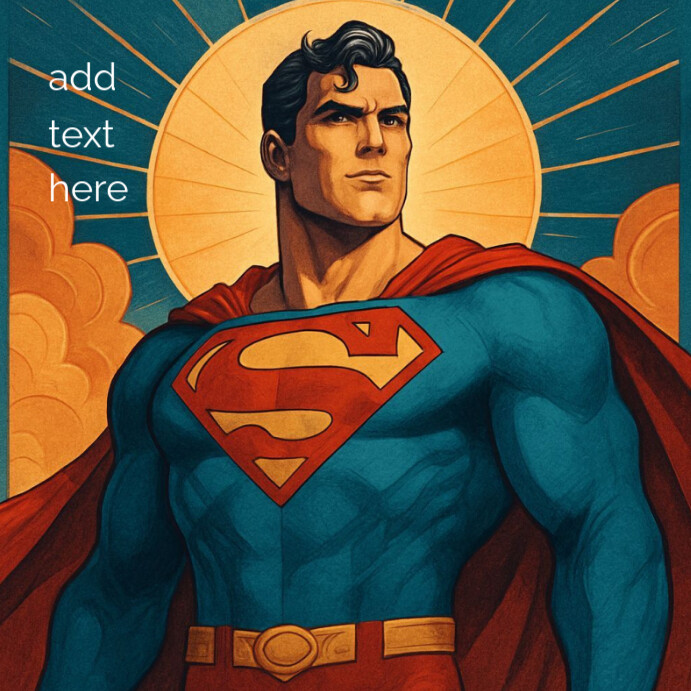 Plantilla de Superman Heroic Pose | PosterMyWall