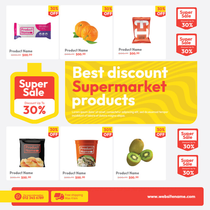 Supermarket Product Super Sale Ads Template | PosterMyWall
