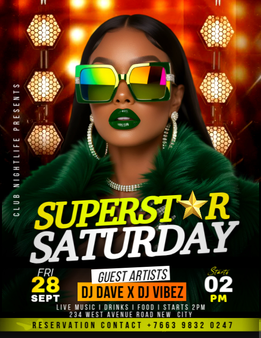 Copy of Superstar celebrity saturday ladies night club dj music party ...
