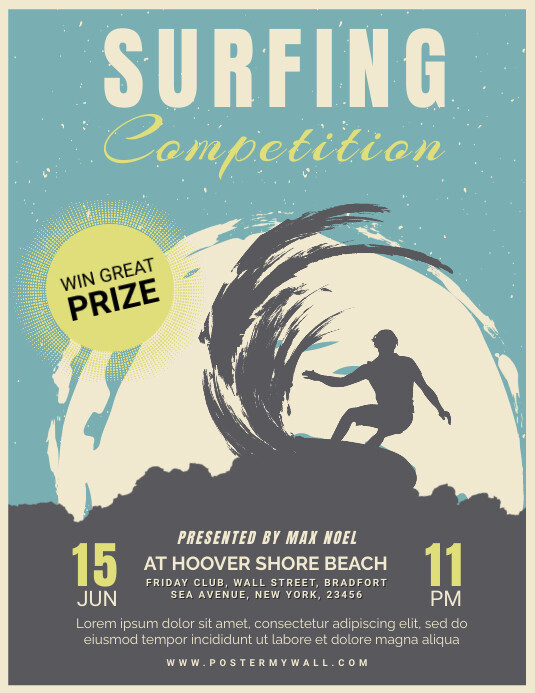 Surfing Competition Flyer Template | PosterMyWall