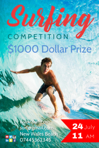 surfing competition poster Template | PosterMyWall