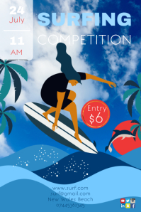 surfing competition poster Template | PosterMyWall