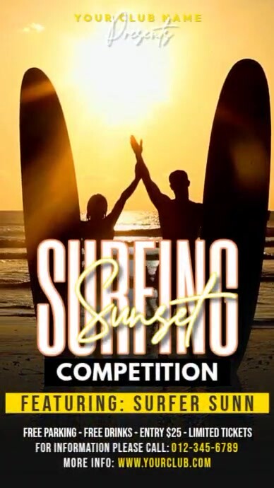 Surfing Sunset Event Template | PosterMyWall