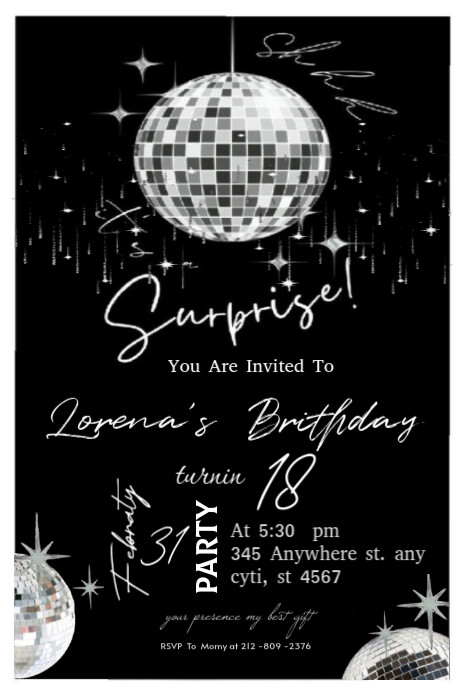 Surprise Birthday Party Invitation | Happy Brithday Invitation Party ...