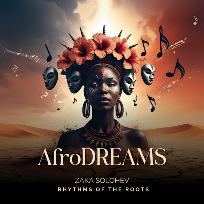 Surreal Afro Tribal Music Album Cover – Cultural Female Spirit Template ...