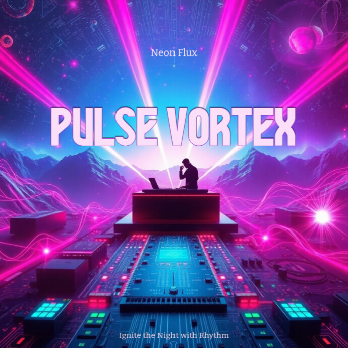 Surreal electronic EDM digital album cover high-resolution editable ...