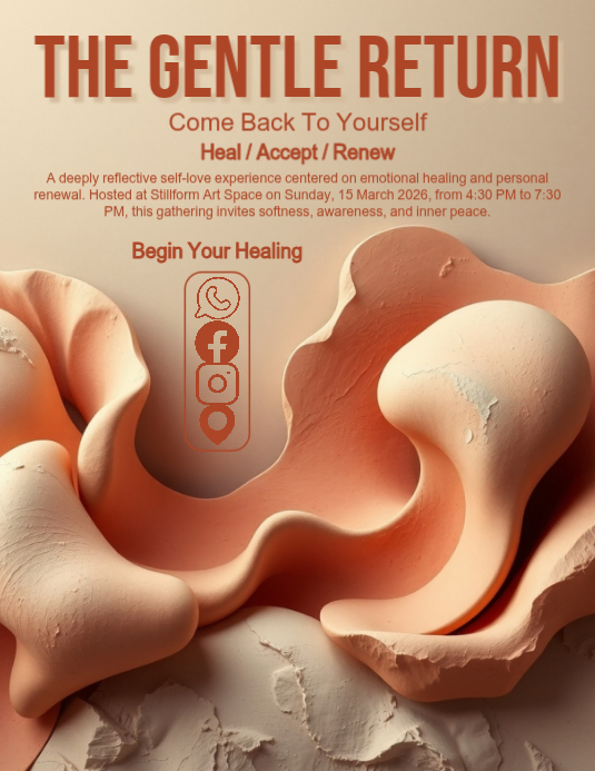 Surreal Emotional Healing Luxury Self Love Abstract Flyer Template ...
