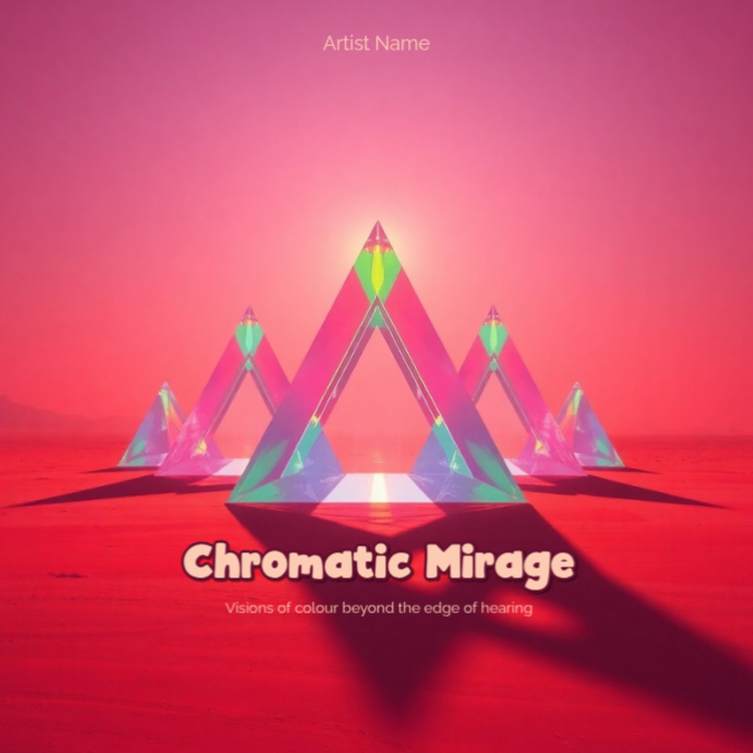Surreal prism landscape album cover transparent triangular prisms dusty ...