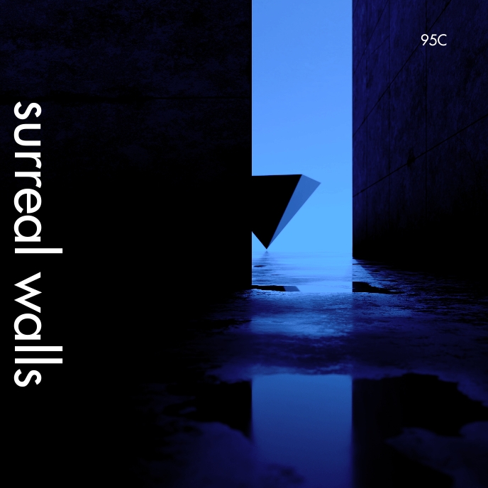 Surreal Wall Blue Music Mixtape CD Cover Template | PosterMyWall