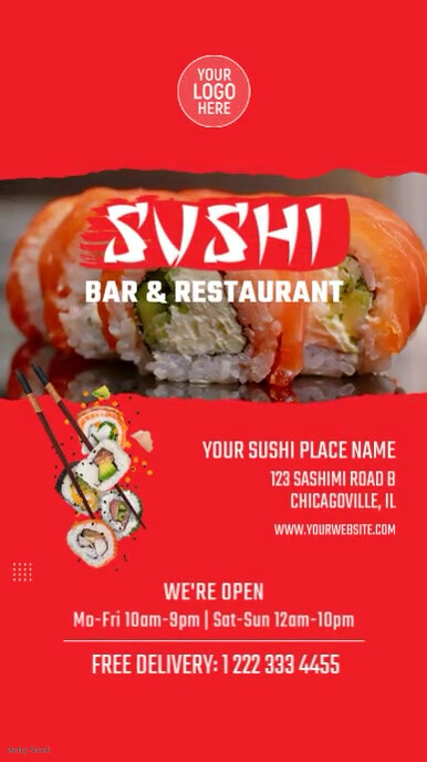 Sushi Bar Restaurant Insta Story Template | PosterMyWall