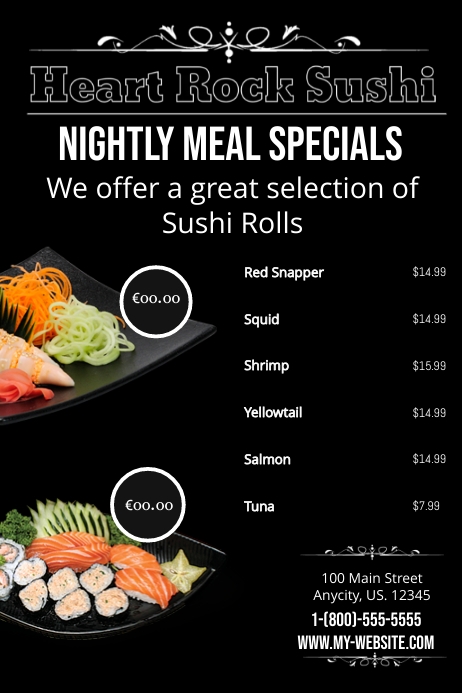Sushi Template | PosterMyWall