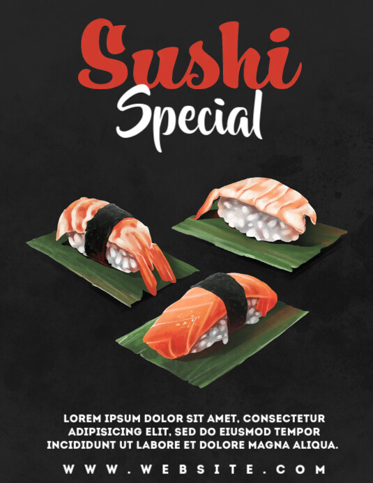 Sushi flyers Template | PosterMyWall