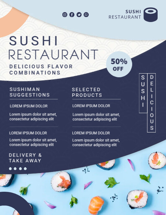 Sushi Food Ads Template | PosterMyWall