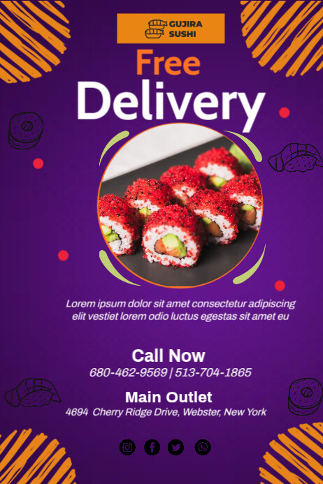 Sushi Food Ads Template | PosterMyWall