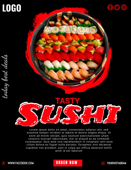 Sushi Food Ads Template | PosterMyWall