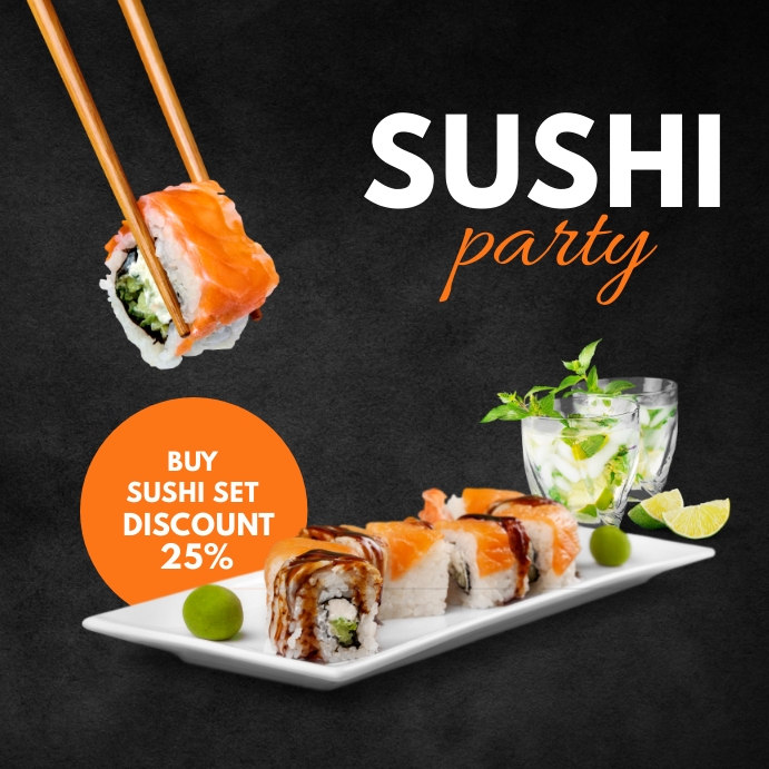 sushi food flyer template | PosterMyWall