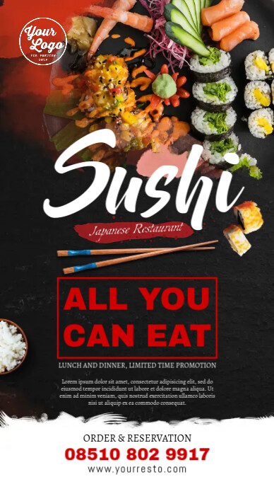Sushi Food Menu Promo Design Template | PosterMyWall