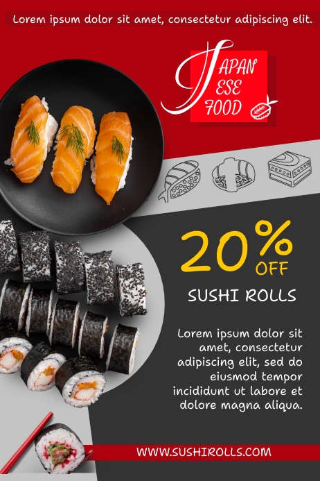 SUSHI ROLL Template | PosterMyWall