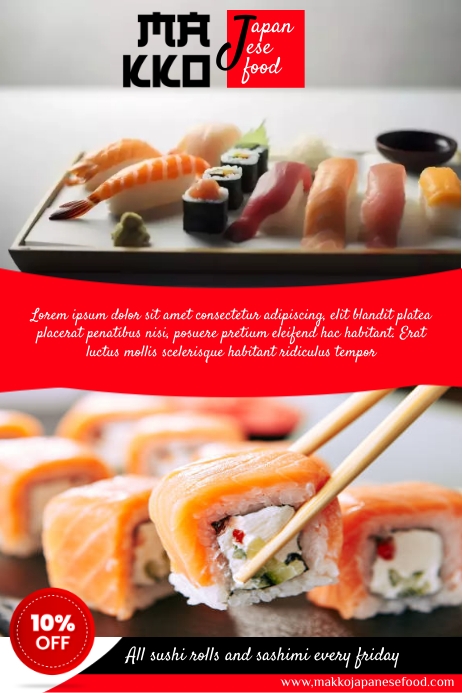 SUSHI ROLL Template | PosterMyWall