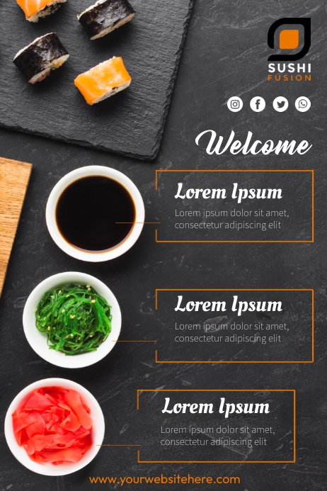 Sushi Sauce Menu Flyers Template | PosterMyWall