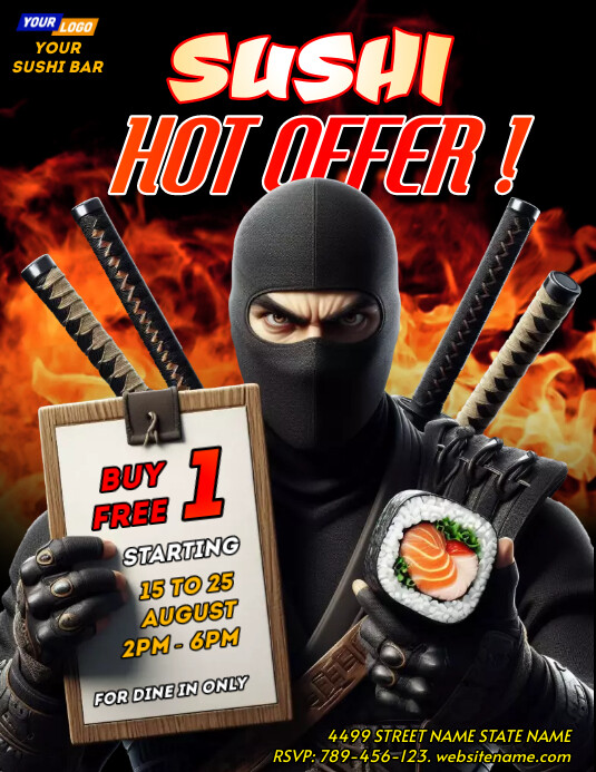 Sushi Special Offer Ad Flyer Template | PosterMyWall