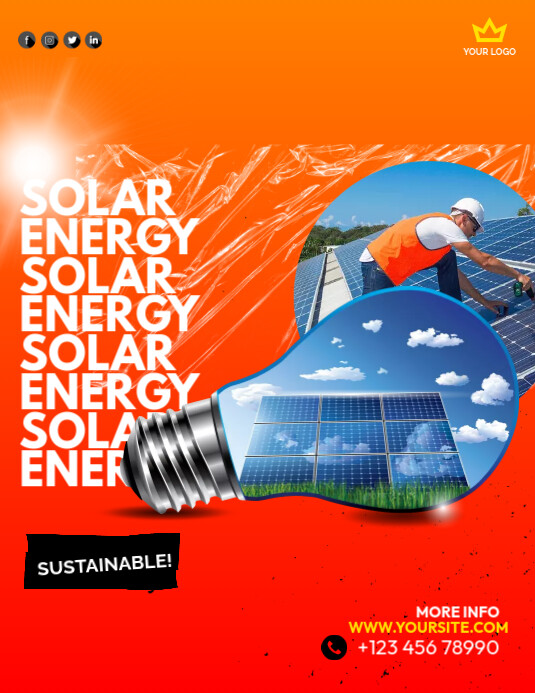 sustainable solar energy flyer Template | PosterMyWall