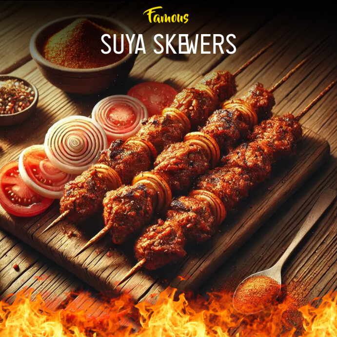 Copy of Suya skewers ad | PosterMyWall