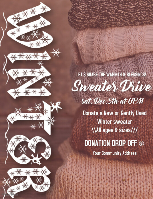 Sweater Drive Winter Event Flyer Template | PosterMyWall