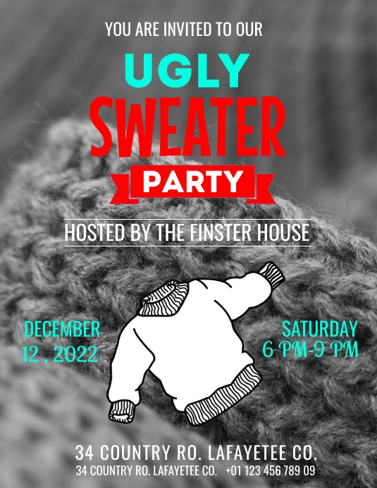 SWEATER PARTY INVITATION Template | PosterMyWall