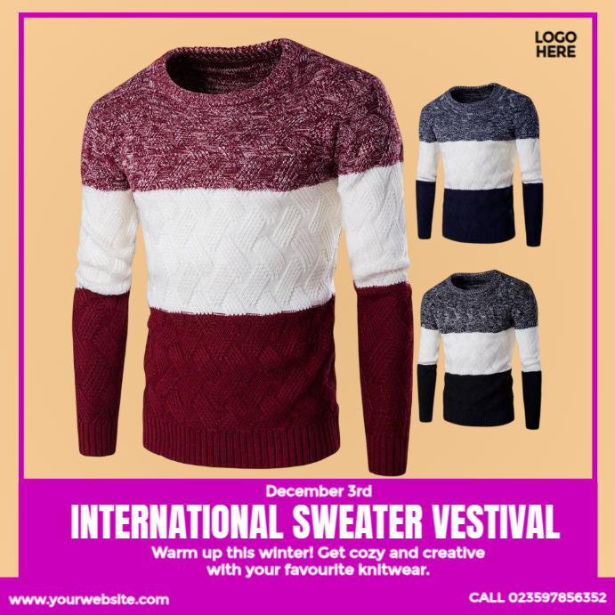 Sweater Vestival Ad Template | PosterMyWall