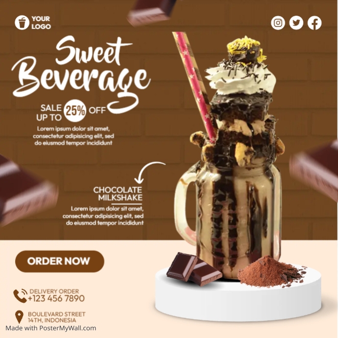 Sweet Beverages Menu Template | PosterMyWall