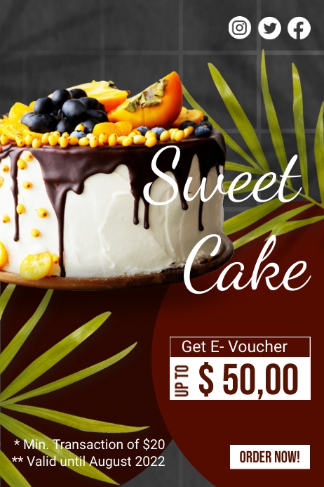 Sweet Cake Voucher Ads Template | PosterMyWall