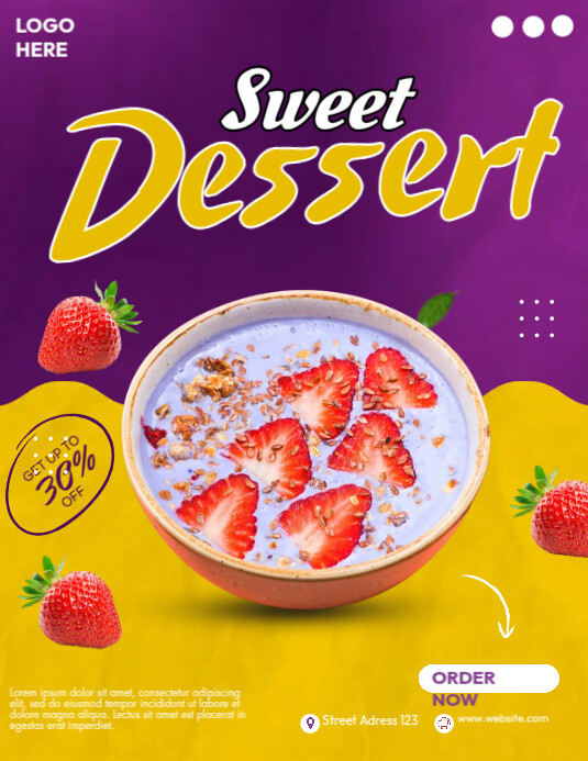 Sweet Dessert Menu Template | PosterMyWall