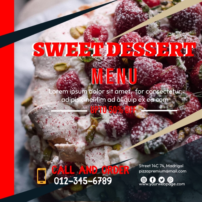 Sweet Dessert Menu Template | PosterMyWall