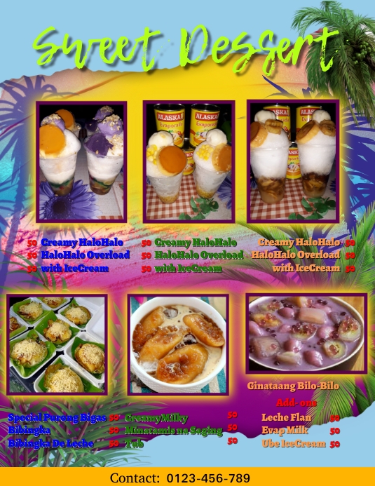 Menu Makanan Penutup Yang Manis Templat | PosterMyWall